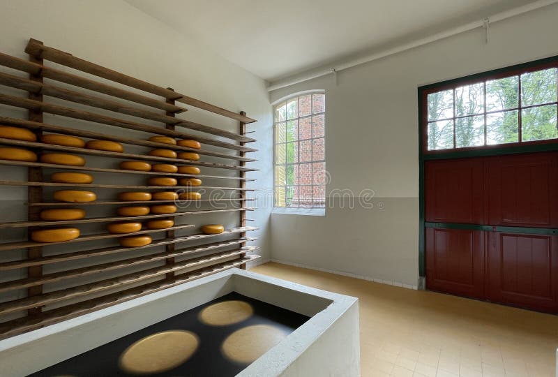 Cheese Aging in an Old Dutch Cheese Factory Stock Image - Image of ...