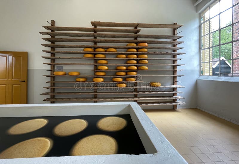 Cheese Aging in an Old Dutch Cheese Factory Stock Image - Image of ...