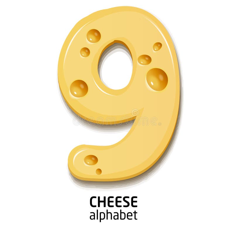 Cheese Alphabet Element Number Stock Vector - Illustration of number ...