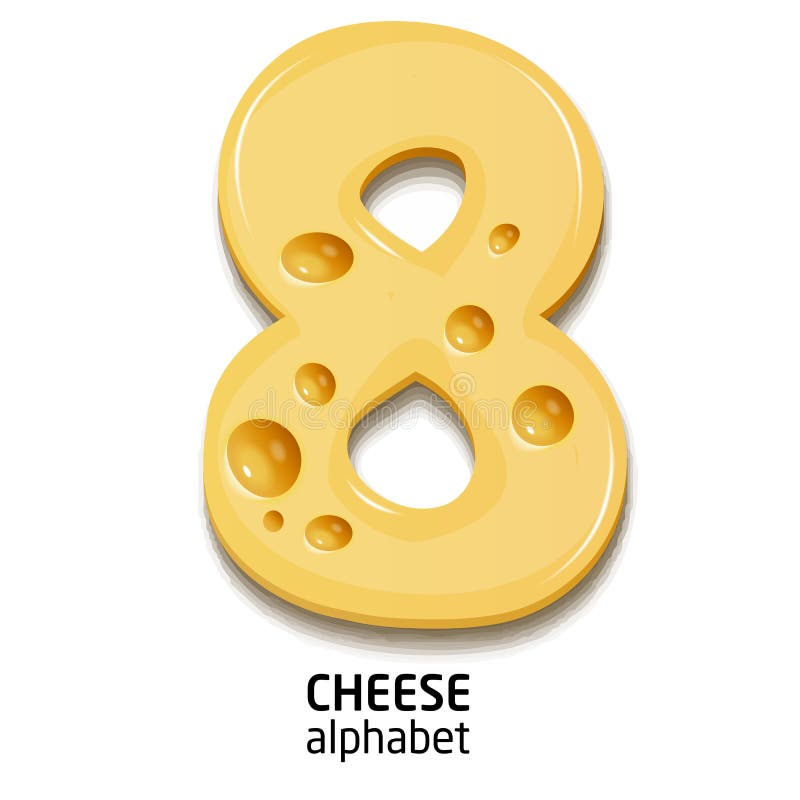 Cheese Alphabet Element Number Stock Vector - Illustration of text ...