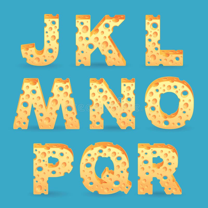 Cheese Alphabet Letters stock vector. Illustration of report - 58581949