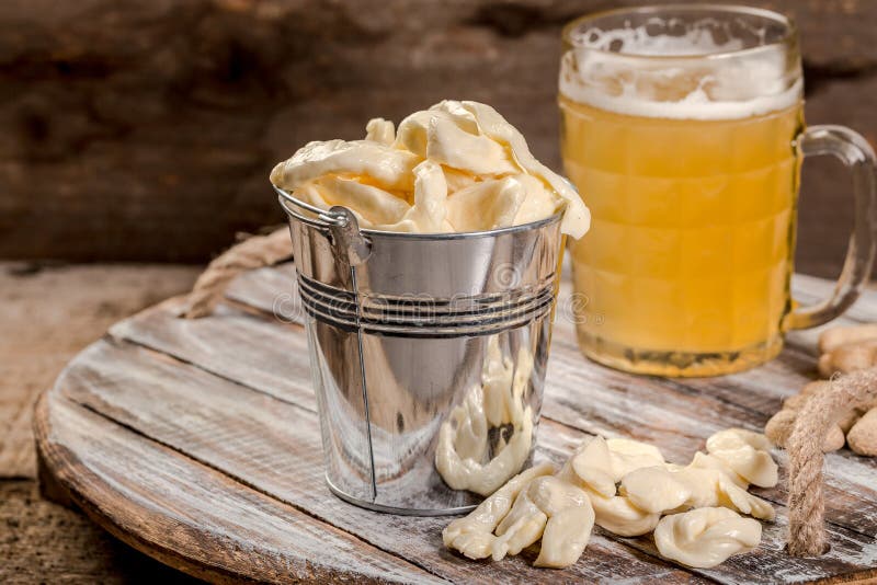 Cheese Appetizer and Beer on Vintage Background Stock Photo - Image of ...