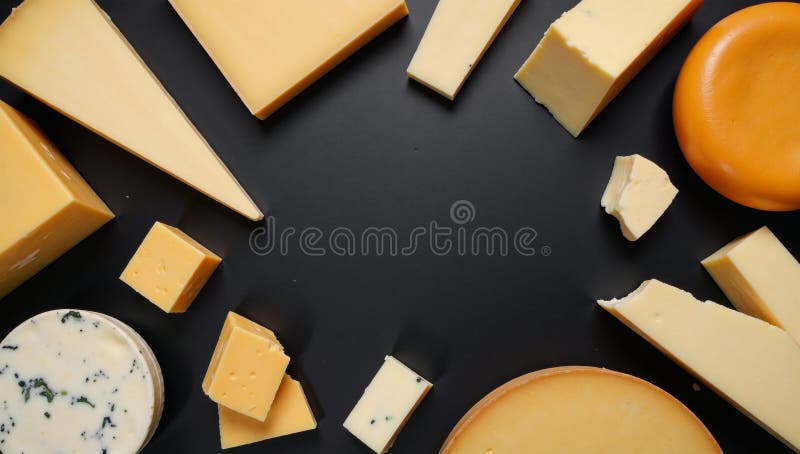 Cheese Assortment Featuring Multiple Types E Stock Illustration ...