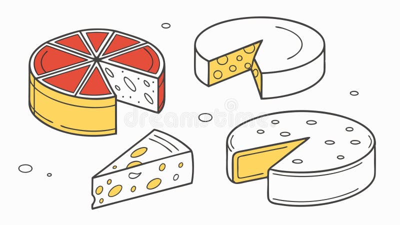 Cheese Assortment, Various Cheese Blocks and Slices, Vector, Vector ...