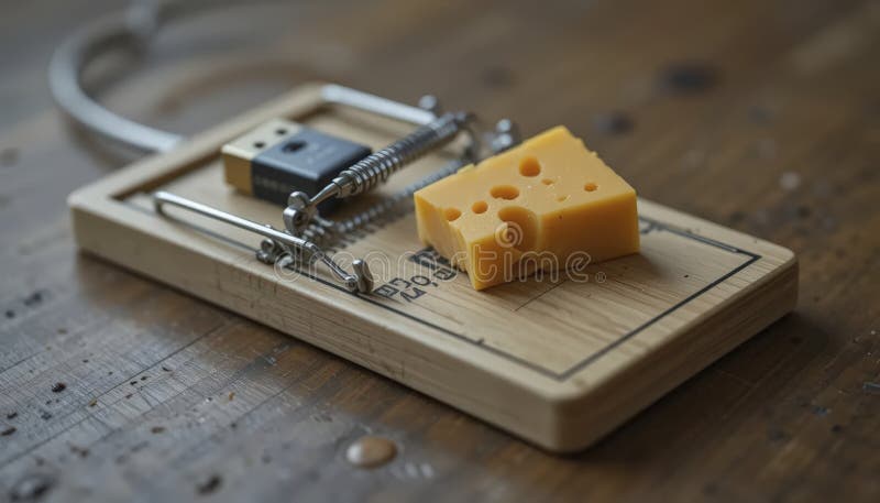 Cheese Baiting Mousetrap with Usb Drive Symbolizing Security Risk on ...
