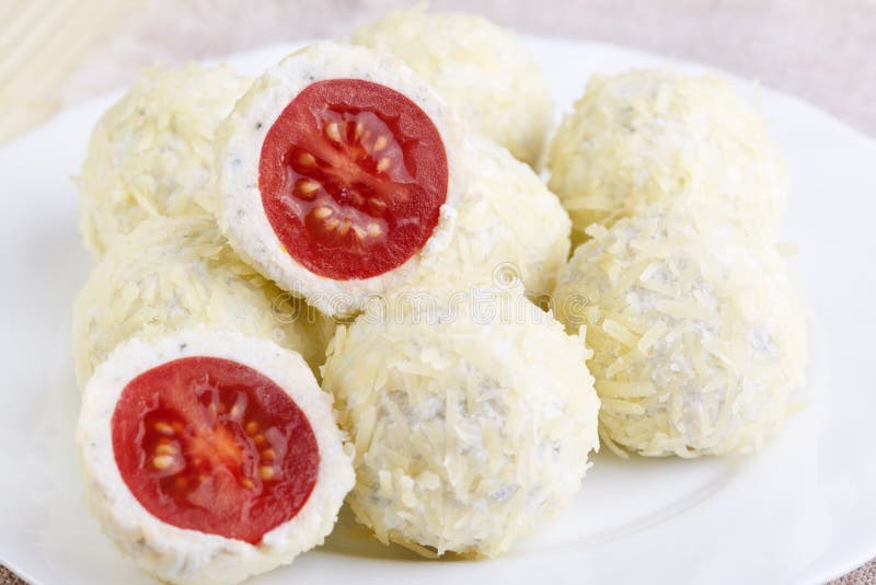Cheese balls stock image. Image of round, parmesan, tomato - 25700539