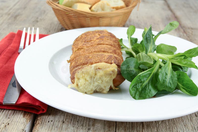 Cheese and Bechamel Puff Pastry Stock Photo - Image of lettuce, fondue ...