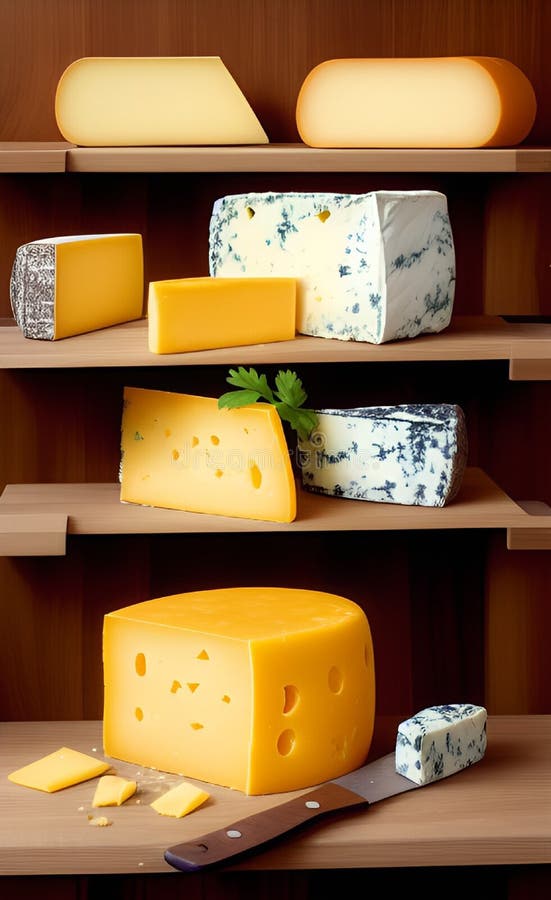 Cheese on Black Background AI Generated Stock Illustration ...
