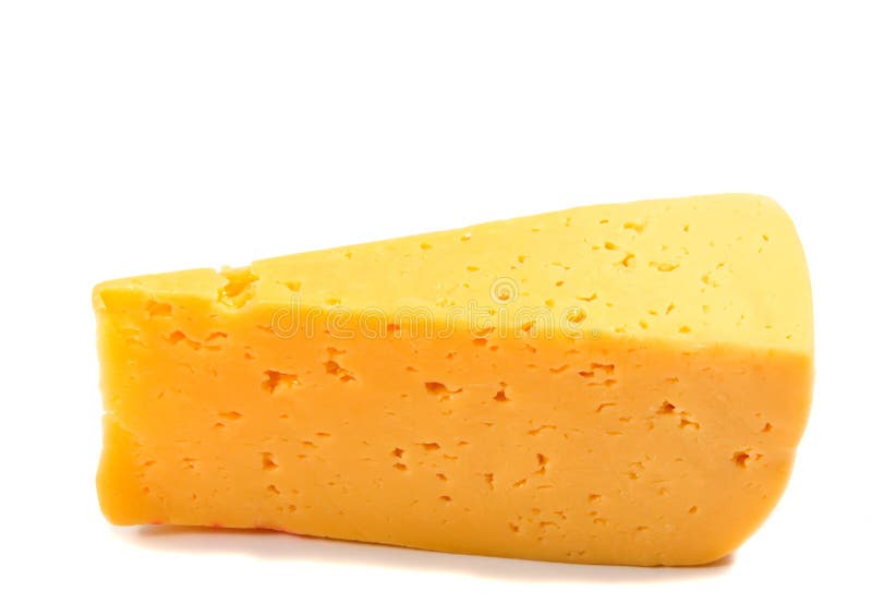 Cheese Block Isolated on White Background Cutout. Stock Image - Image ...