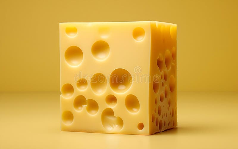 A Cheese Block Rendered in Photorealistic Detail.ai Stock Image - Image ...
