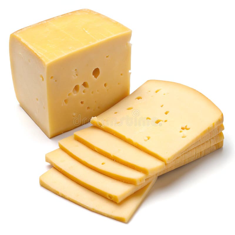 Cheese Block with Slices â€ Dairy Product Isolated Stock Illustration ...