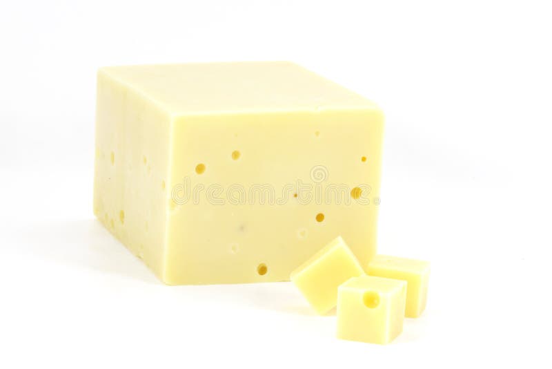 Cheese Block on White Background, Stock Photo - Image of cheese ...