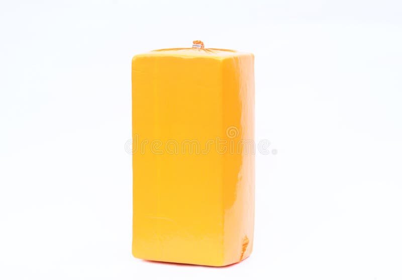 Cheese Block Yellow Vacuum Package Isolated White Background Stock ...