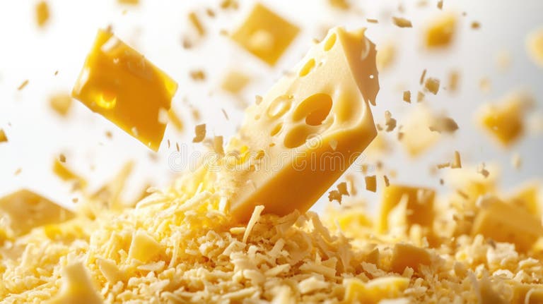 Cheese Blocks Explosion stock image. Image of cheese - 387135555