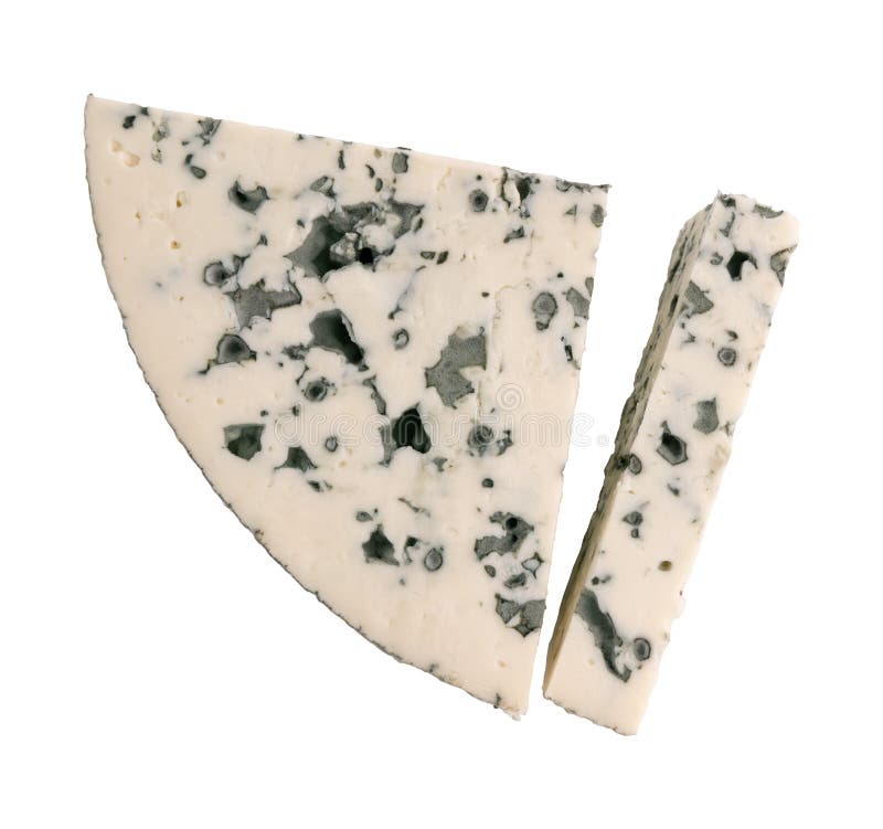 Cheese with Blue Mold Isolated on White Stock Image - Image of eating ...