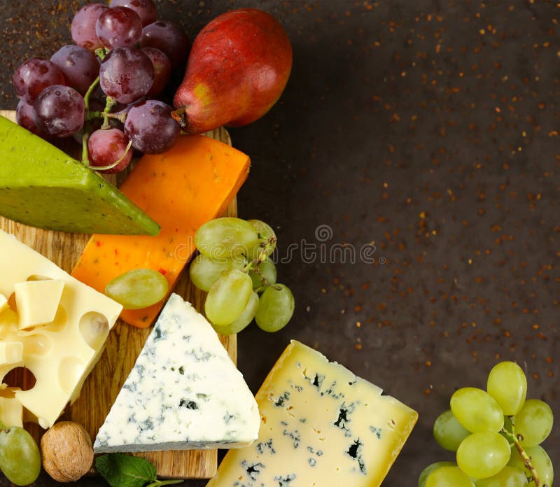 Cheese Board Assorted Cheeses Stock Photo - Image of blue, dinner ...