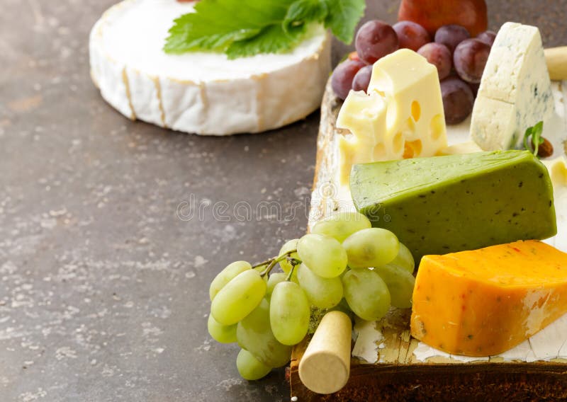 Cheese Board Assorted Cheeses Stock Image - Image of assorted ...