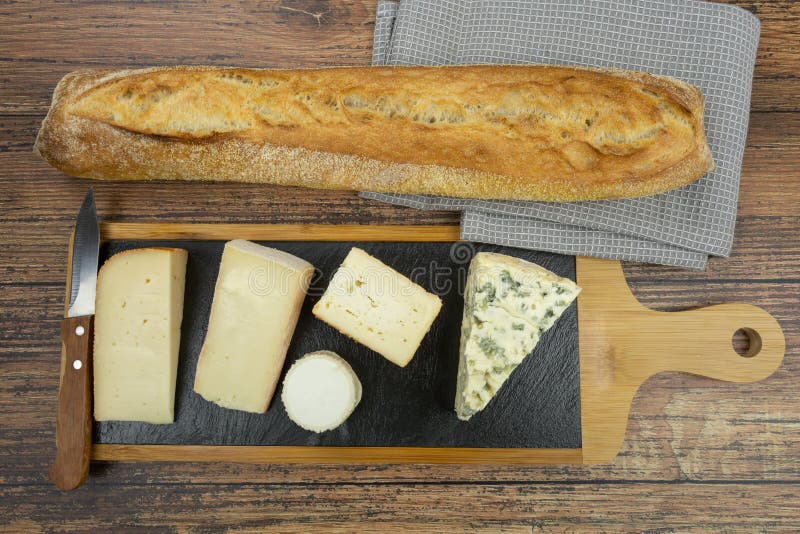 Cheese board and bread stock image. Image of slate, terroir - 215646905