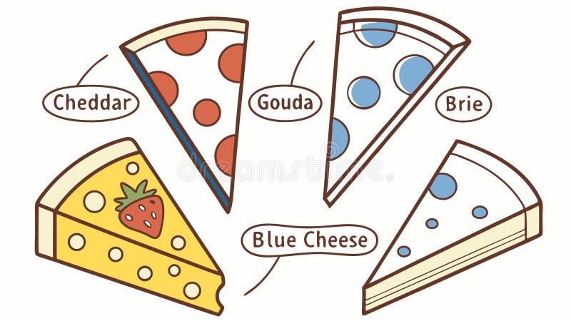 Cheese Board Pizza Slices Various Types Illustration Generative AI ...