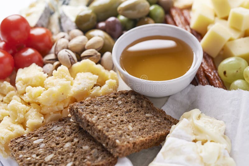 Cheese board with starter stock photo. Image of delicious - 156618132