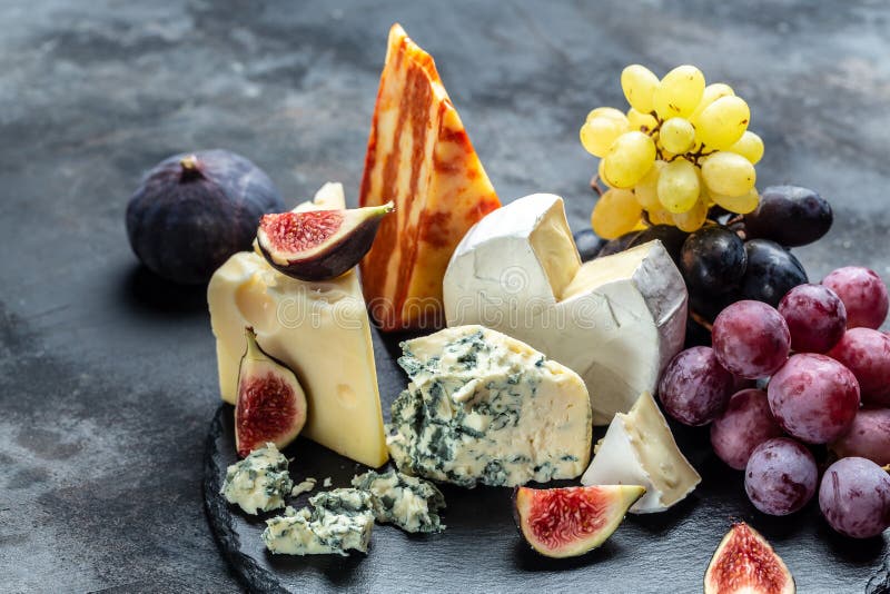 Cheese Board: Variety of Cheeses on Marble Serving Board. Cheese ...