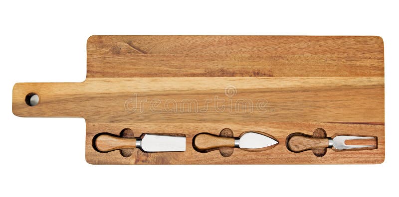 Empty Cheese Board with Knife. Copy Space. on Blackboard. Top View ...