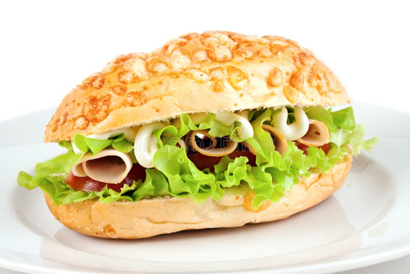 Cheese bread roll sandwich stock photo. Image of fresh - 22470458