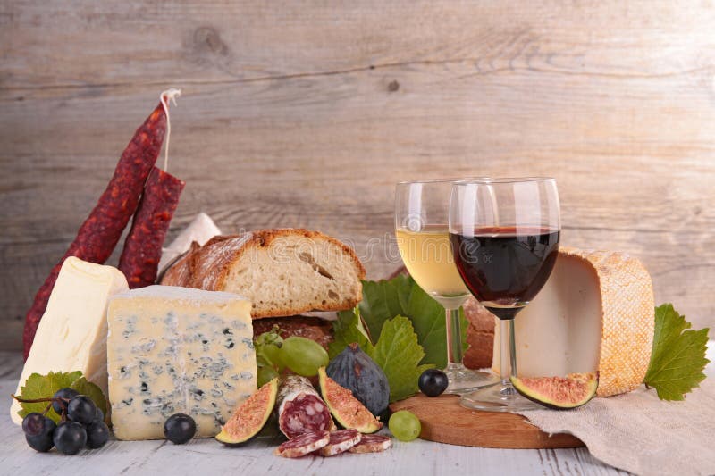 Cheese, bread and wine stock image. Image of cheese, wine - 63862395