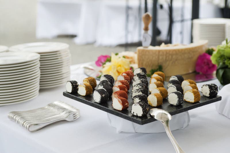 Outdoor Catering and Coctel. Food Events and Celebrations Stock Image ...