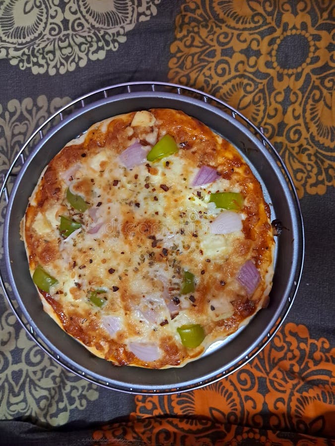 Cheese burst pizza stock image. Image of cheese, onion - 337756225