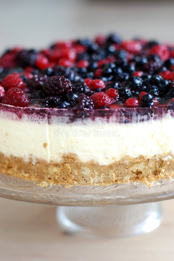 Cheesecake Topped with Berries and Fruits Stock Photo - Image of ...