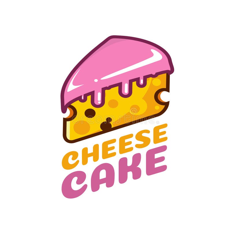 Cheese Cake Pink Cream Logo Design Illustration Stock Vector ...