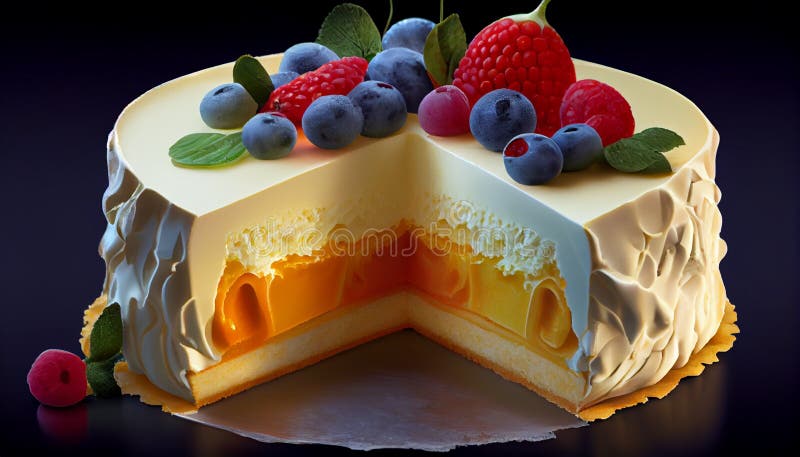 Cheese Cake, New York Classic Cheese Cake in Cafe, Taste. AI Generative ...
