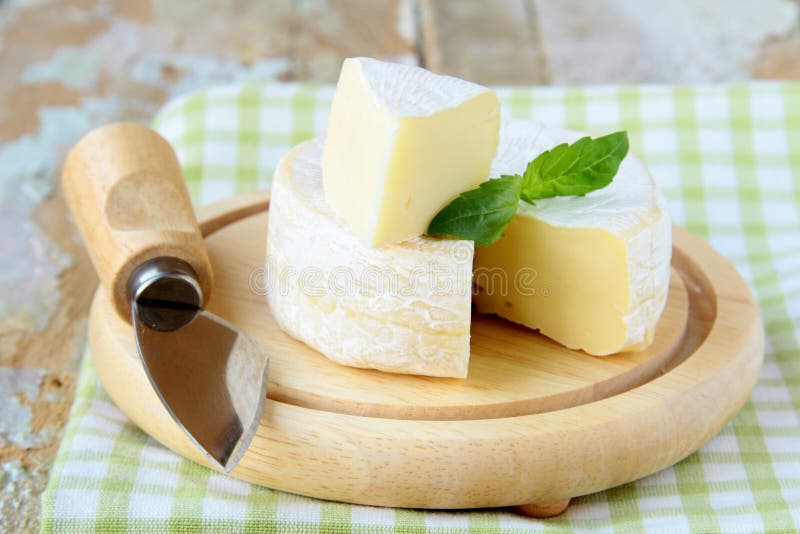 Cheese Camembert on a Wooden Plate Stock Image - Image of camembert ...