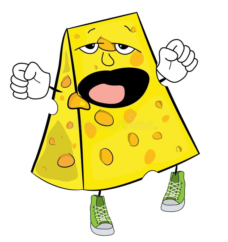 Cheese cartoon character stock illustration. Illustration of concept ...