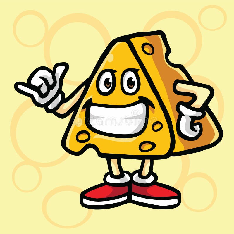 Cheese Cartoon Fun Cool Mascot Logo Character Design Vector ...