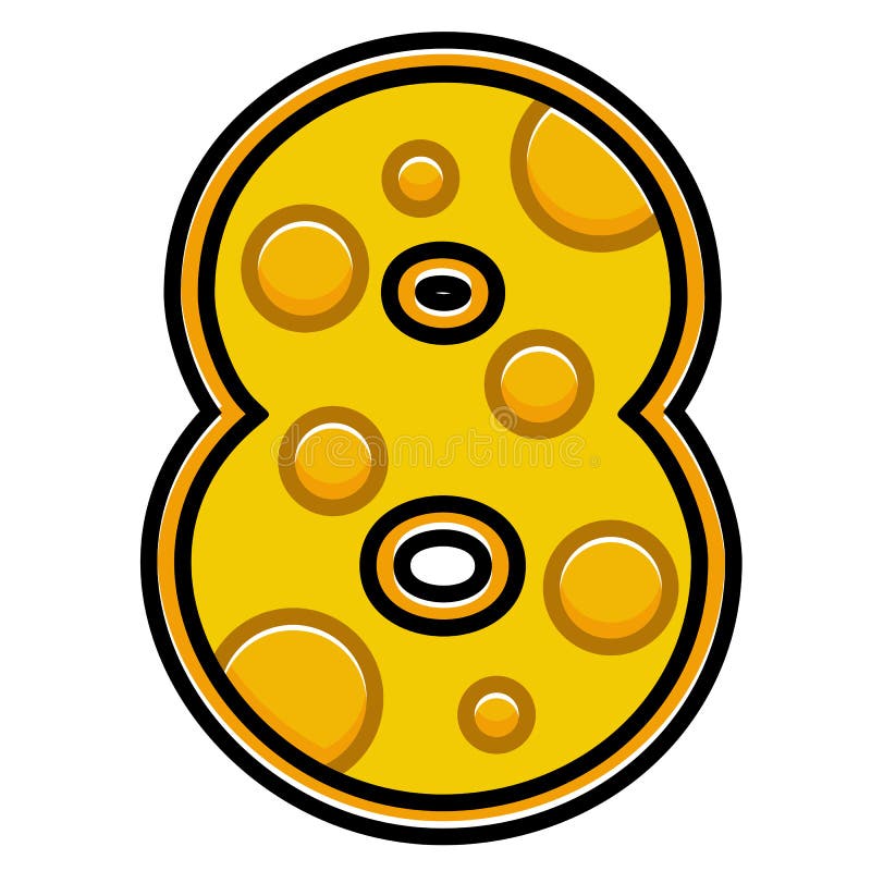 Number cheese eight stock vector. Illustration of cute - 223180763