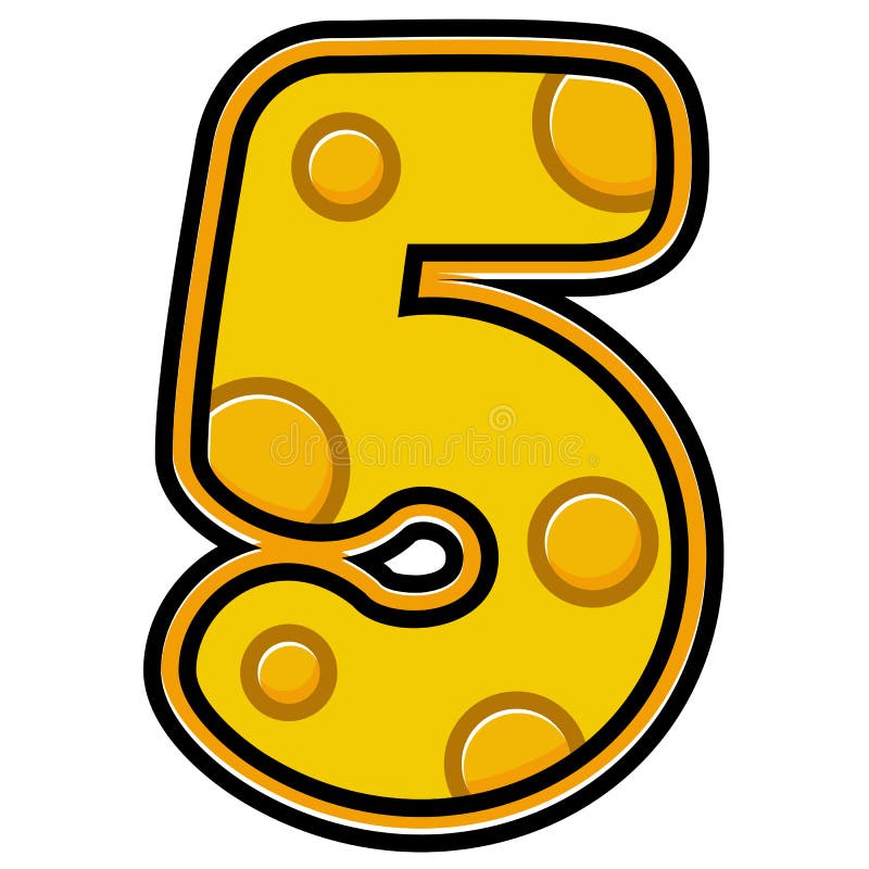 Number cheese five stock vector. Illustration of diet - 223180792