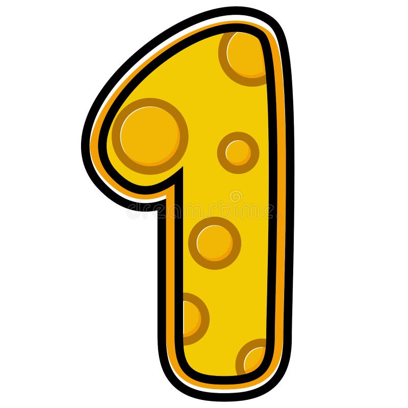 Number cheese one stock vector. Illustration of calcium - 223180873