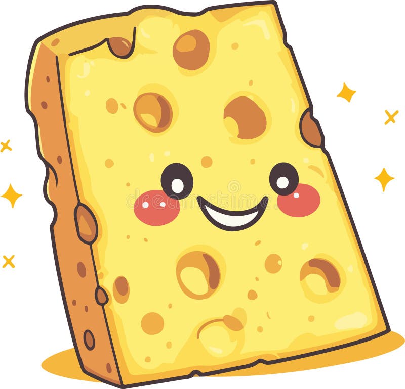 Cheese Character Cute and Smiling Stock Vector - Illustration of ...