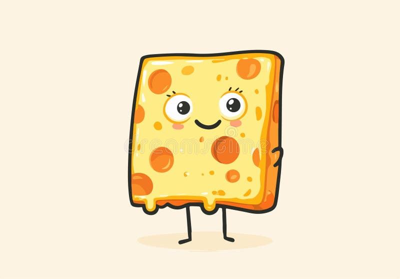 Cheese Character Cute and Smiling Stock Vector - Illustration of slice ...
