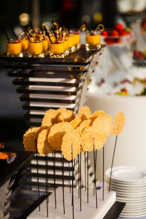 Cheese Chips on a Stick on a Wooden Box Stock Photo - Image of corn ...