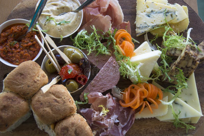 Cheese and Cold Meat Platter Stock Photo - Image of bread, appetizer ...