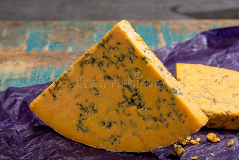 Cheese Collection, English Shropshire Blue Waxed Cheese Stock Image ...