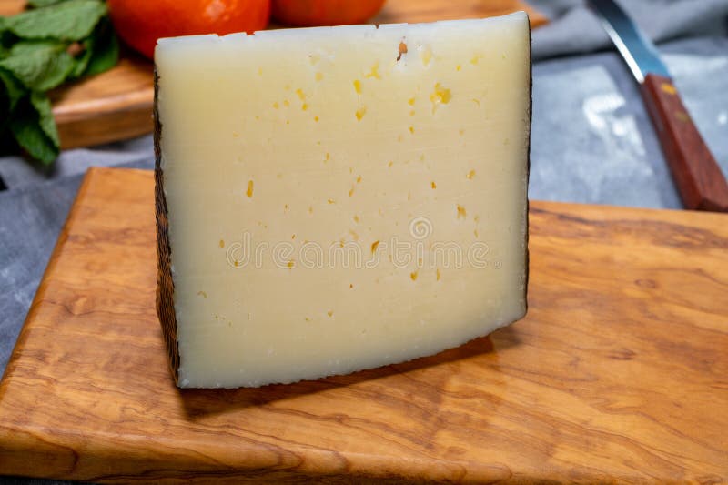 Cheese Collection, Piece of Hard Spanish Iberico Cheese Stock Photo ...