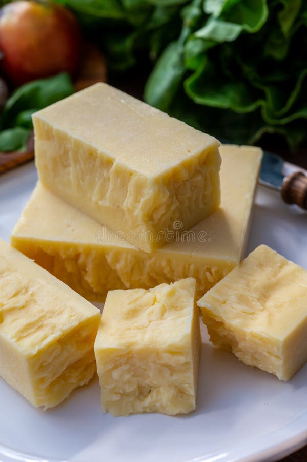 Cheese Collection, Pieces of Aged British Cheddar Cheese Stock Image ...