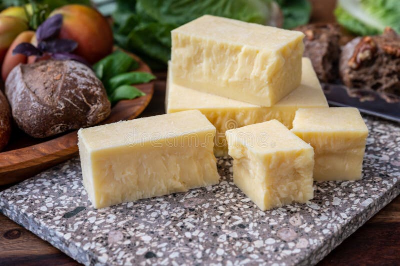 Cheese Collection, Pieces of Aged British Cheddar Cheese Stock Image ...