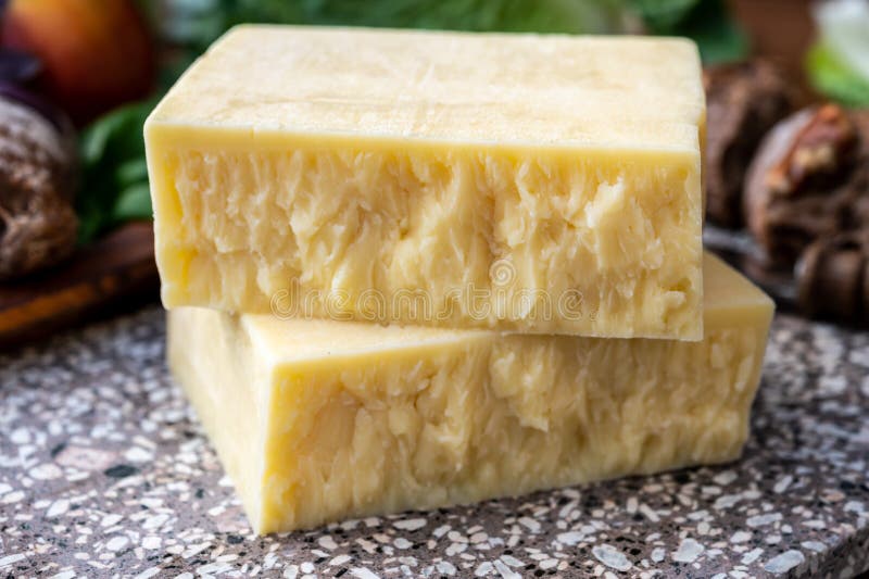 Cheese Collection, Pieces of Aged British Cheddar Cheese Stock Photo ...