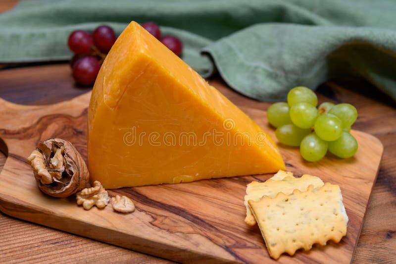 Cheese Collection, Yellow Matured Cheddar Cheese Triangle Piece from ...