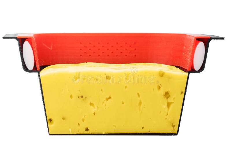 Cheese in Container Cut in Half Stock Image - Image of macro, gourmet ...